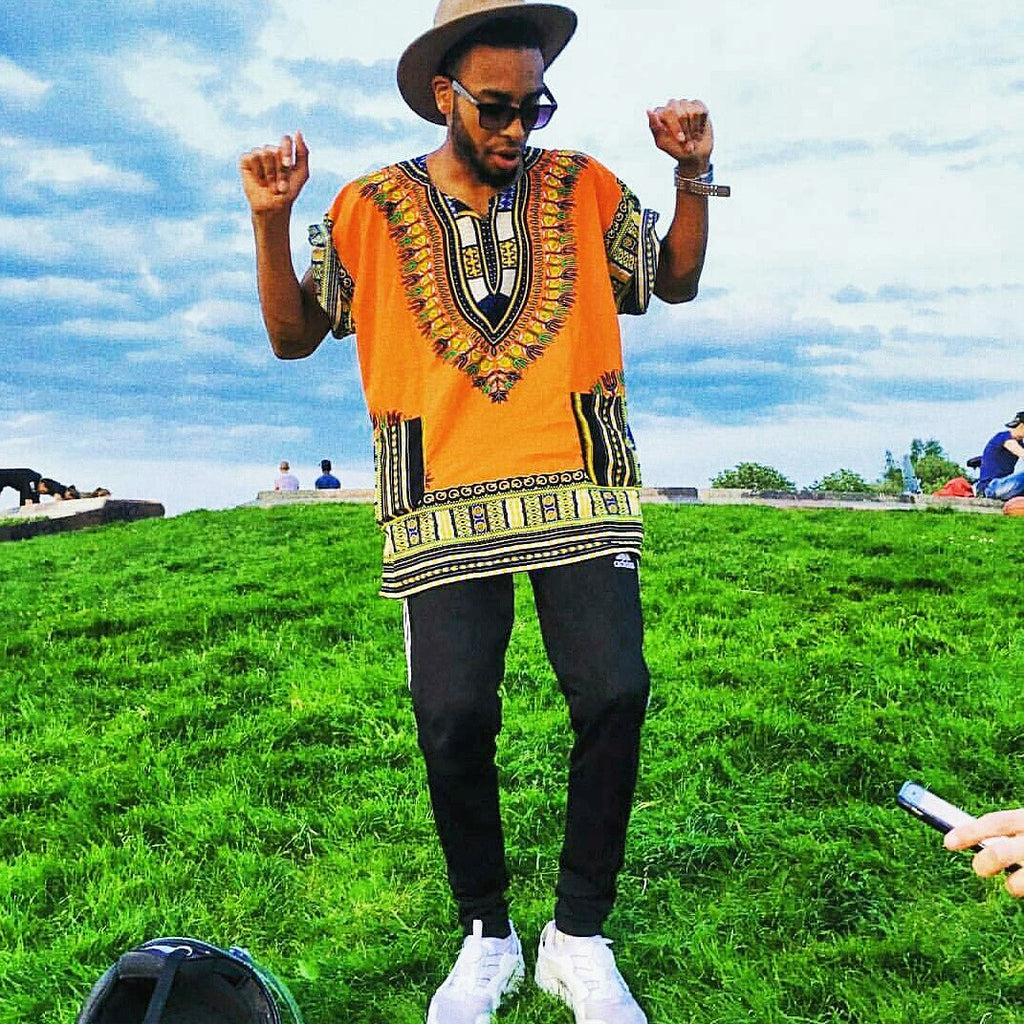 Orange African Dashiki Shirt – DashikiKiss