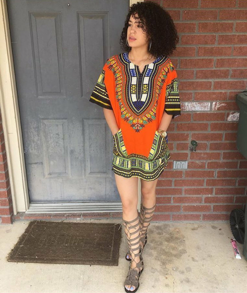 Orange African Dashiki Shirt – DashikiKiss